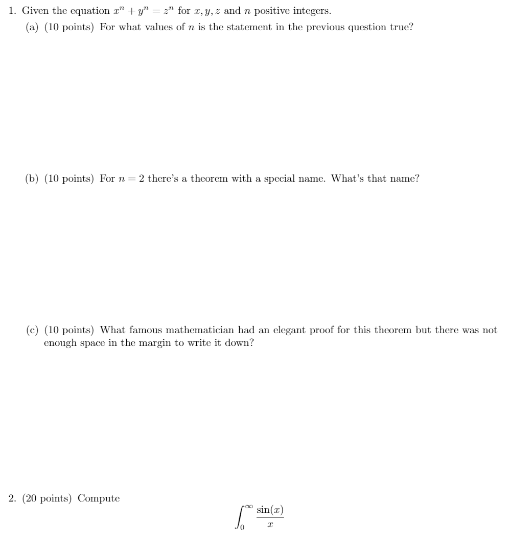 Latex Exam Template