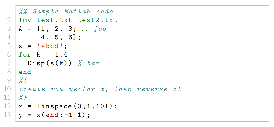 How Can I Include MATLAB Code In My LaTeX Document Overleaf Editor