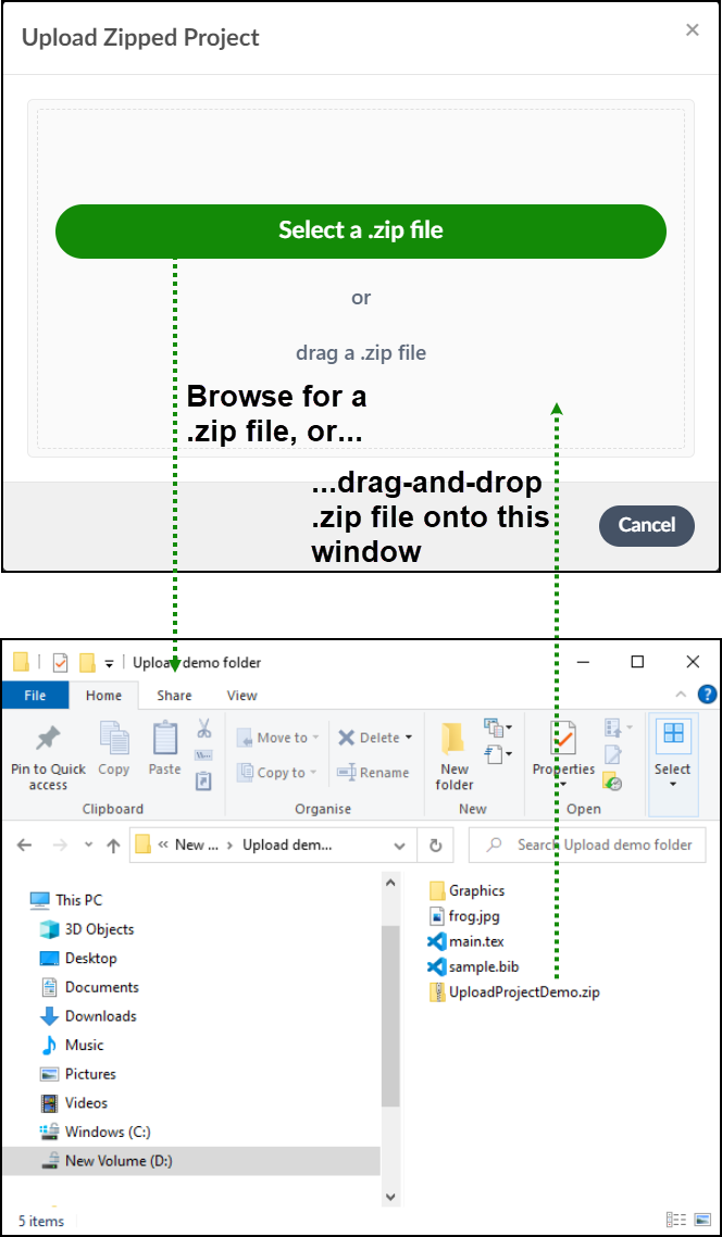 Uploading A Project Overleaf Online LaTeX Editor