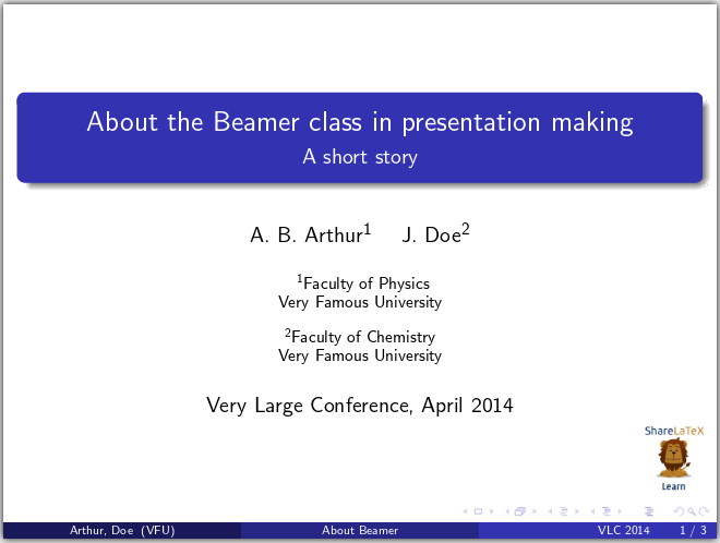 Beamer - Overleaf, Editor LaTeX online