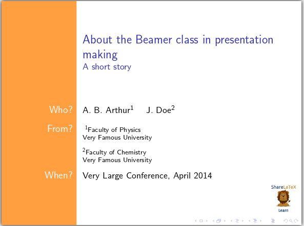 Beamer - Overleaf, Editor LaTeX online