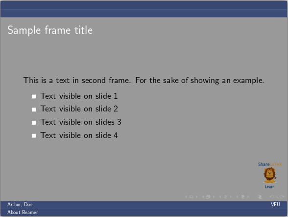Beamer - Overleaf, Online LaTeX editor