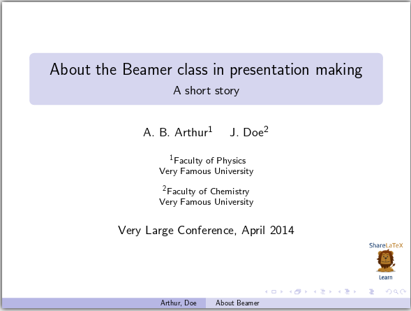 Beamer - Overleaf, Online LaTeX editor