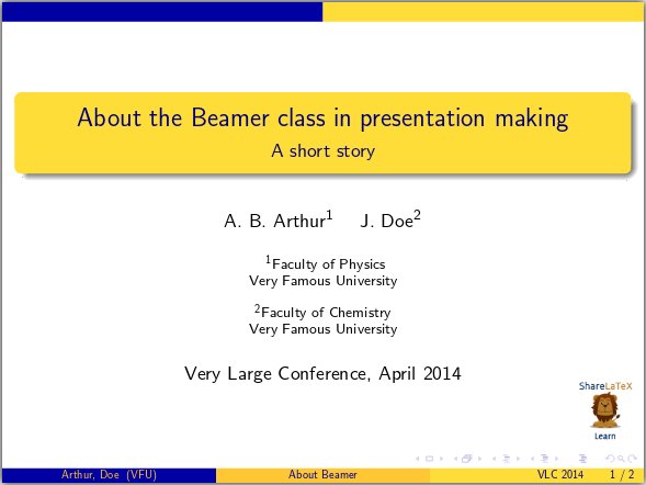Beamer - Overleaf, Editor LaTeX online